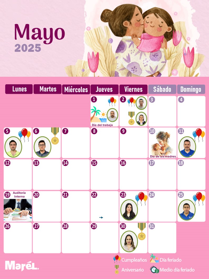 Calendario 2025 – Intranet Marel